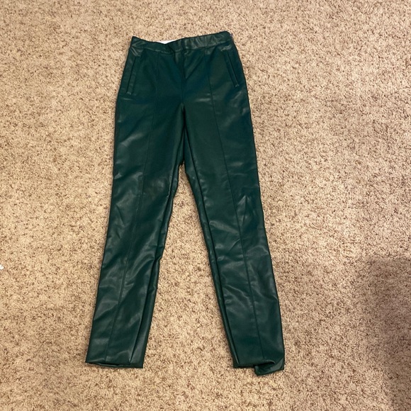Miss Selfridge | Pants & Jumpsuits | Emerald Green Pleather Pants ...